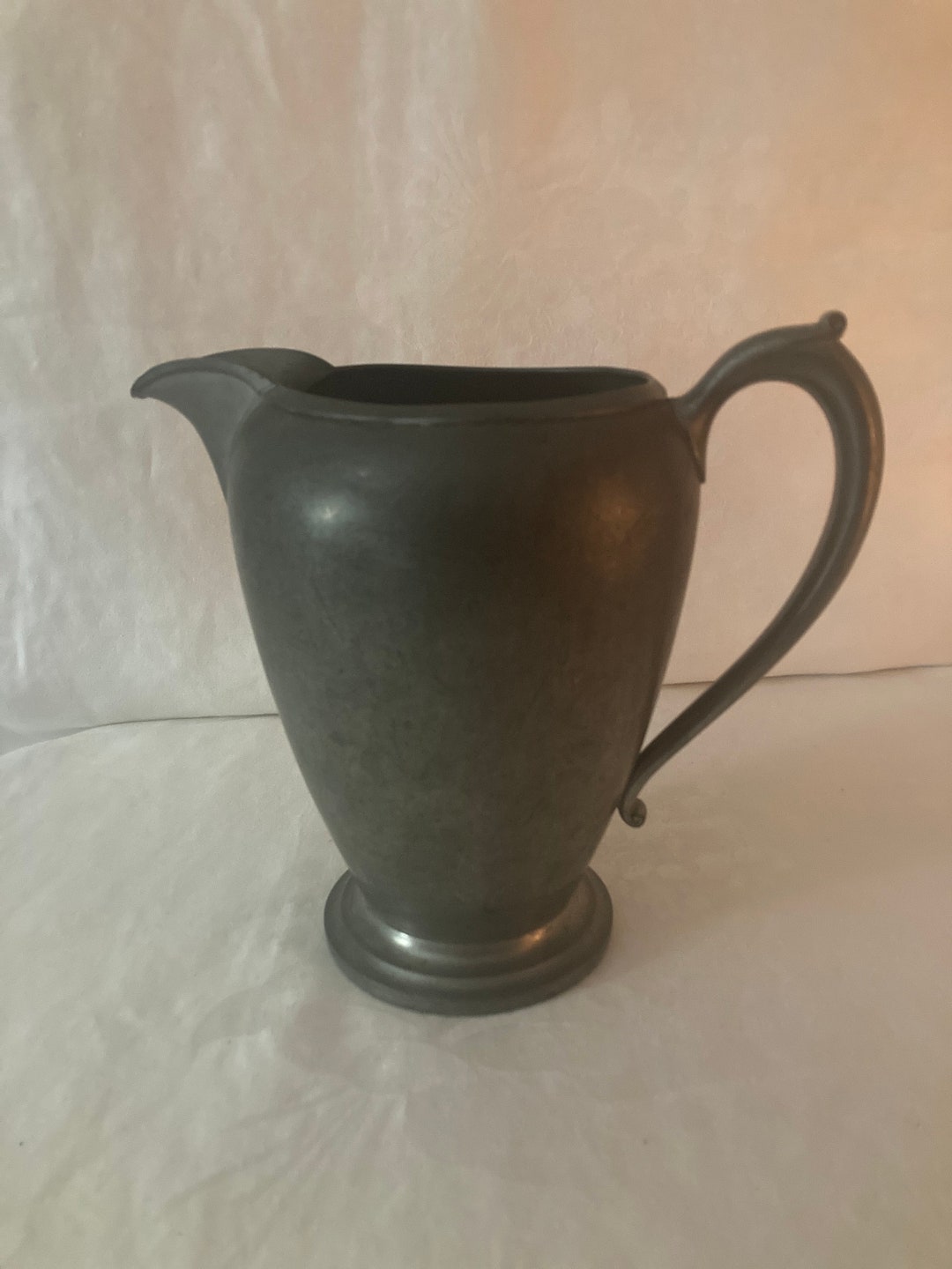 Vintage Crescent Pewter Water Pitcher - Etsy
