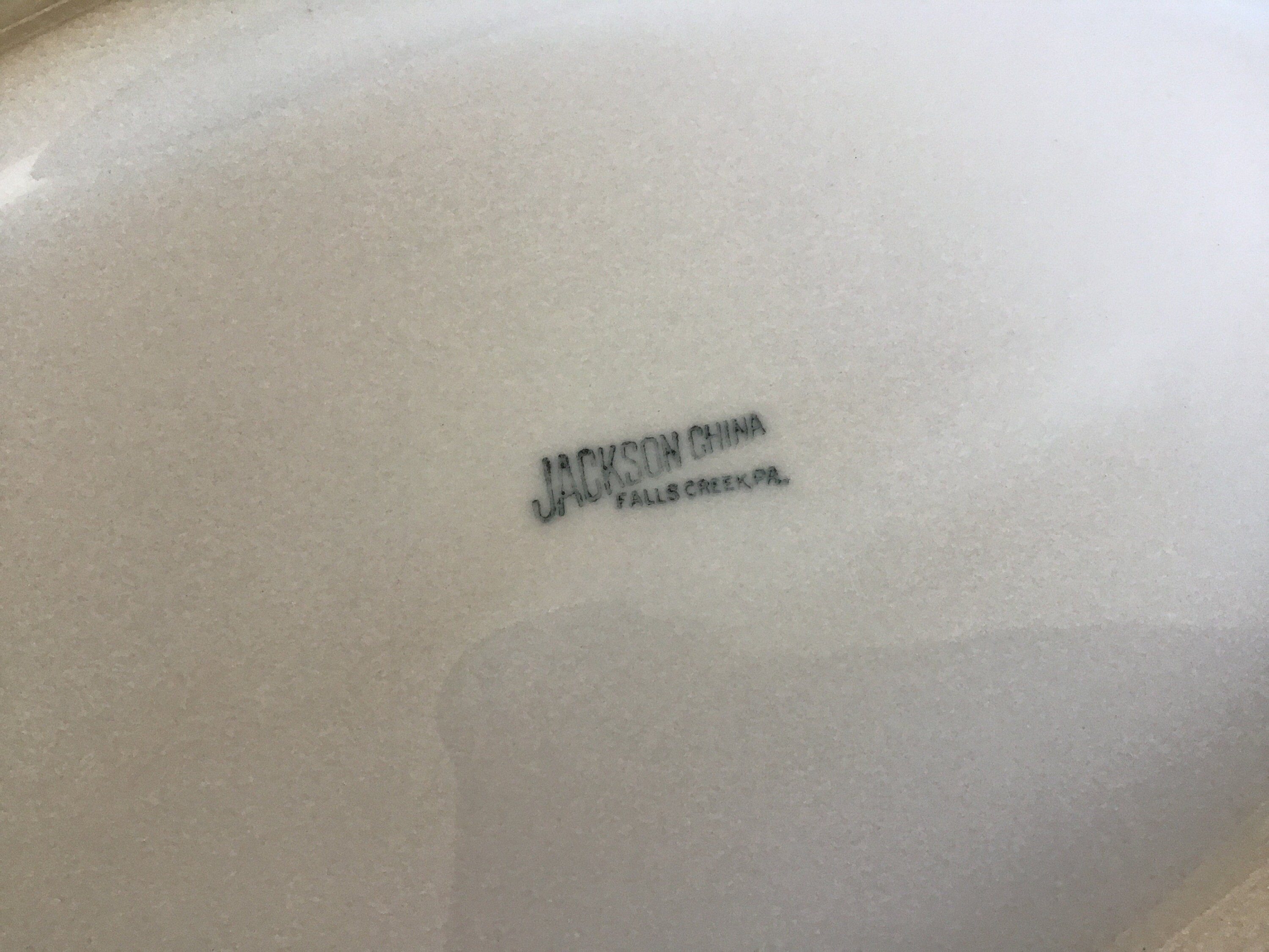 Jackson China Restaurant Ware Pottery Green Crest Wave Pattern Oval ...