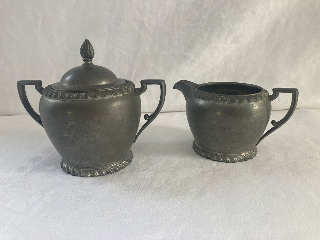 Vintage Pilgrim Solid Pewter Sugar and Creamer Set, 2406 - Etsy