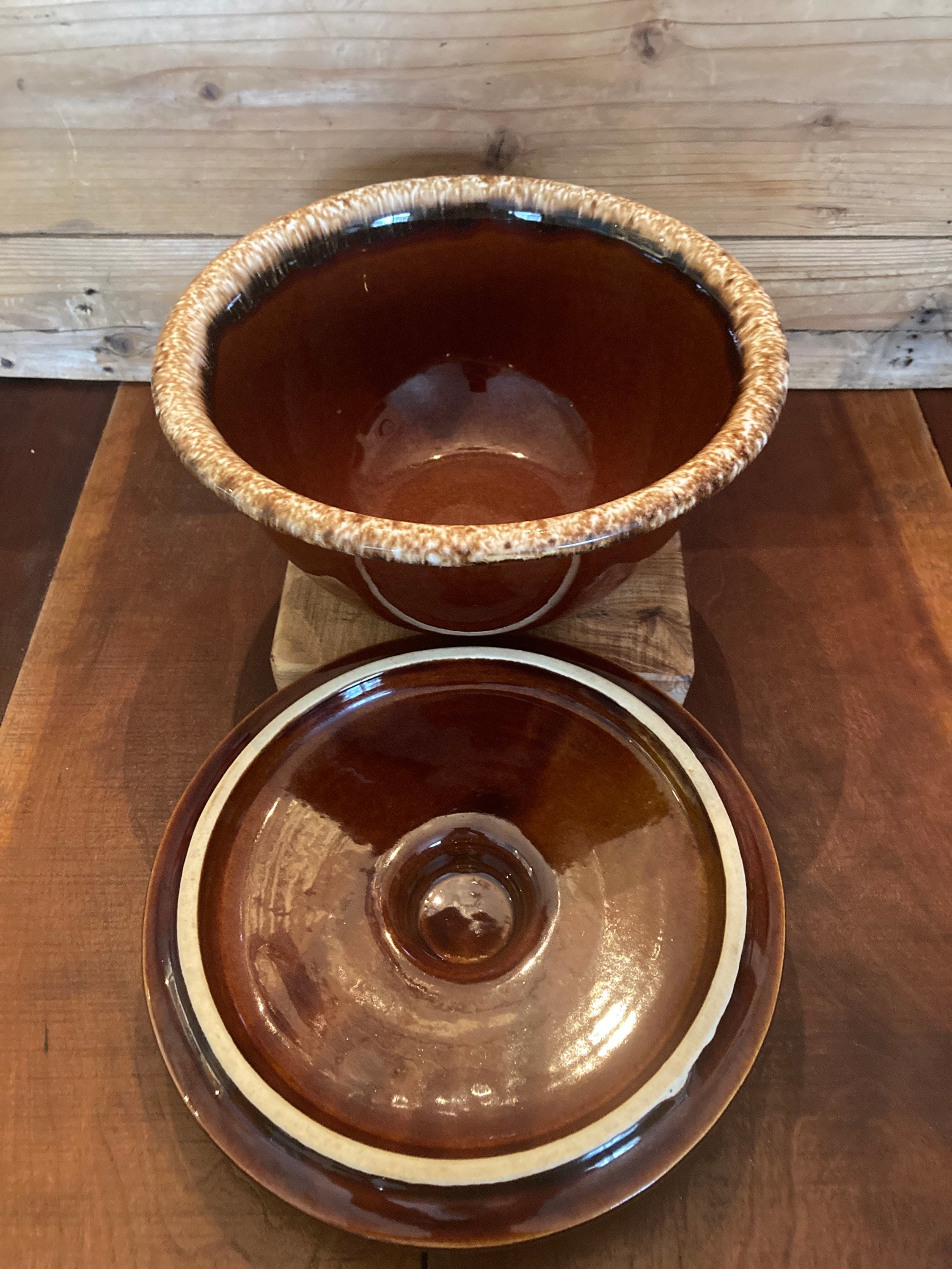 Oven Proof USA Pottery Brown Drip Finish Stoneware Bowl With - Etsy