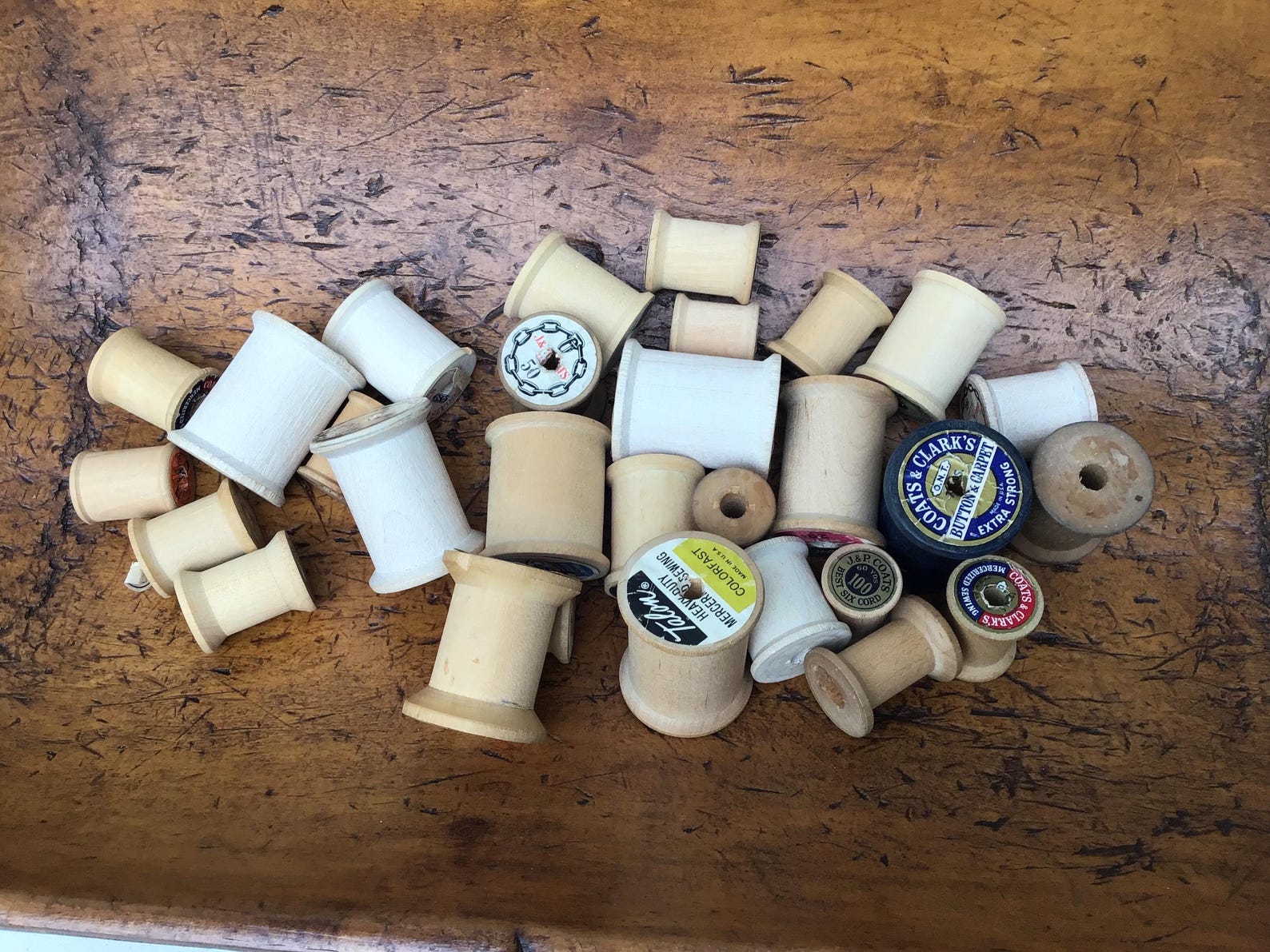 Vintage and Antique Wooden Thread Spools - Etsy