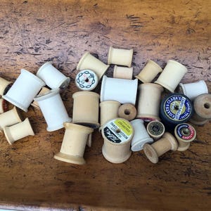 Vintage and Antique Wooden Thread Spools - Etsy