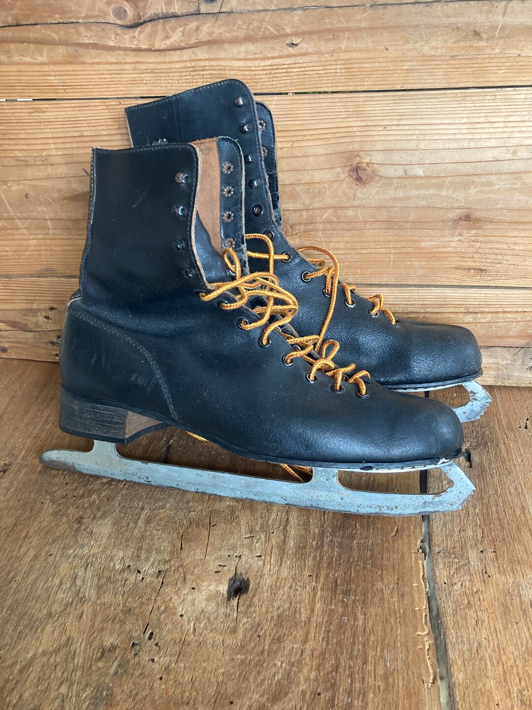 Vintage Canadian Zephyr Ice Skates- Black - Etsy