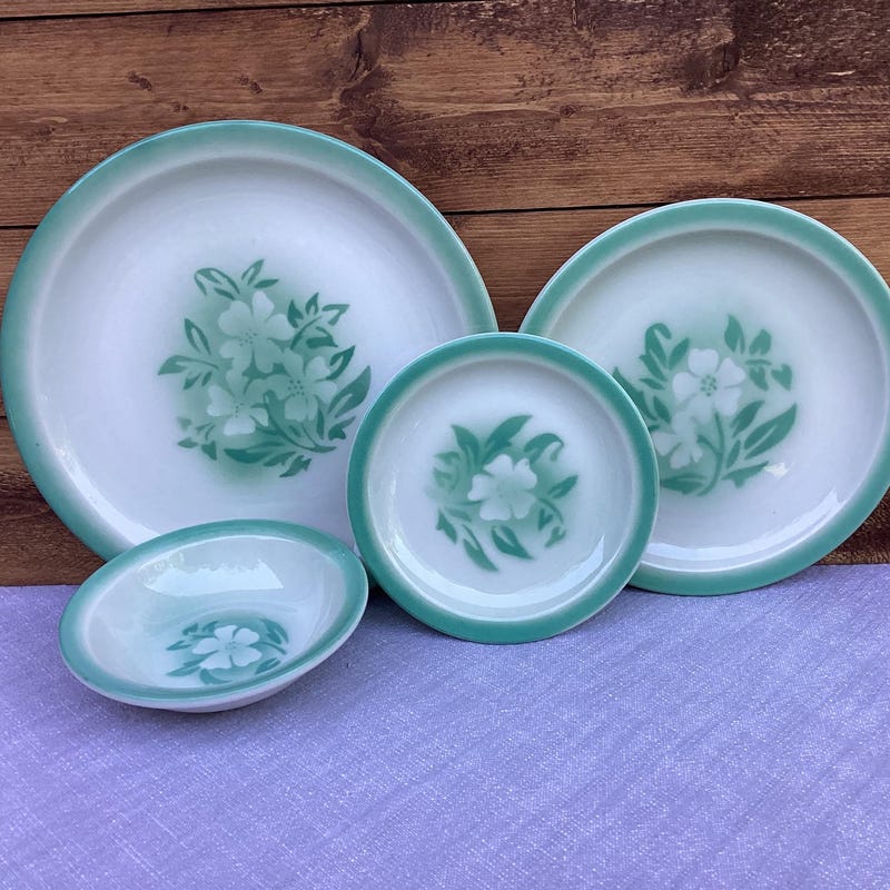 Vintage Plate Mint Green - Etsy