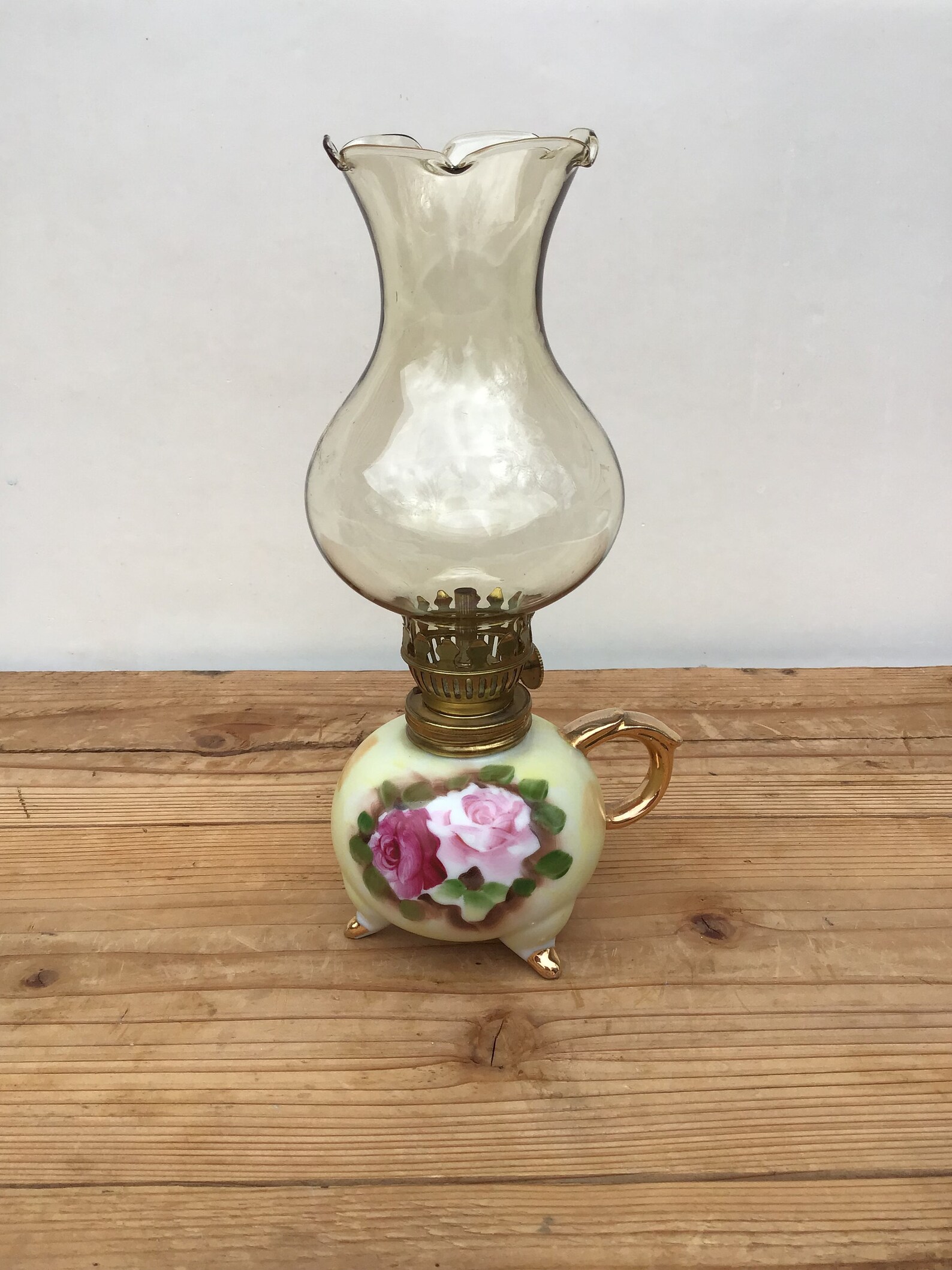 Vintage Enesco Japan Oil Lamp, Floral 8 1/2” Floral Lamp - Etsy