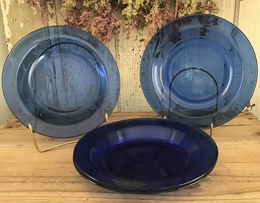 Vintage Cobalt Blue Arcoroc France Soup Bowls. Set of Four (4) - Etsy