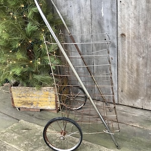 Rustic Vintage Rolling Cart. Shopping Basket on Wheels - Etsy
