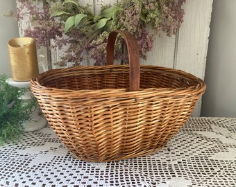 Vintage Wicker Basket - Etsy