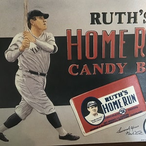 Ruths Home Run Candy Bar Metal Sign 1991 - Etsy