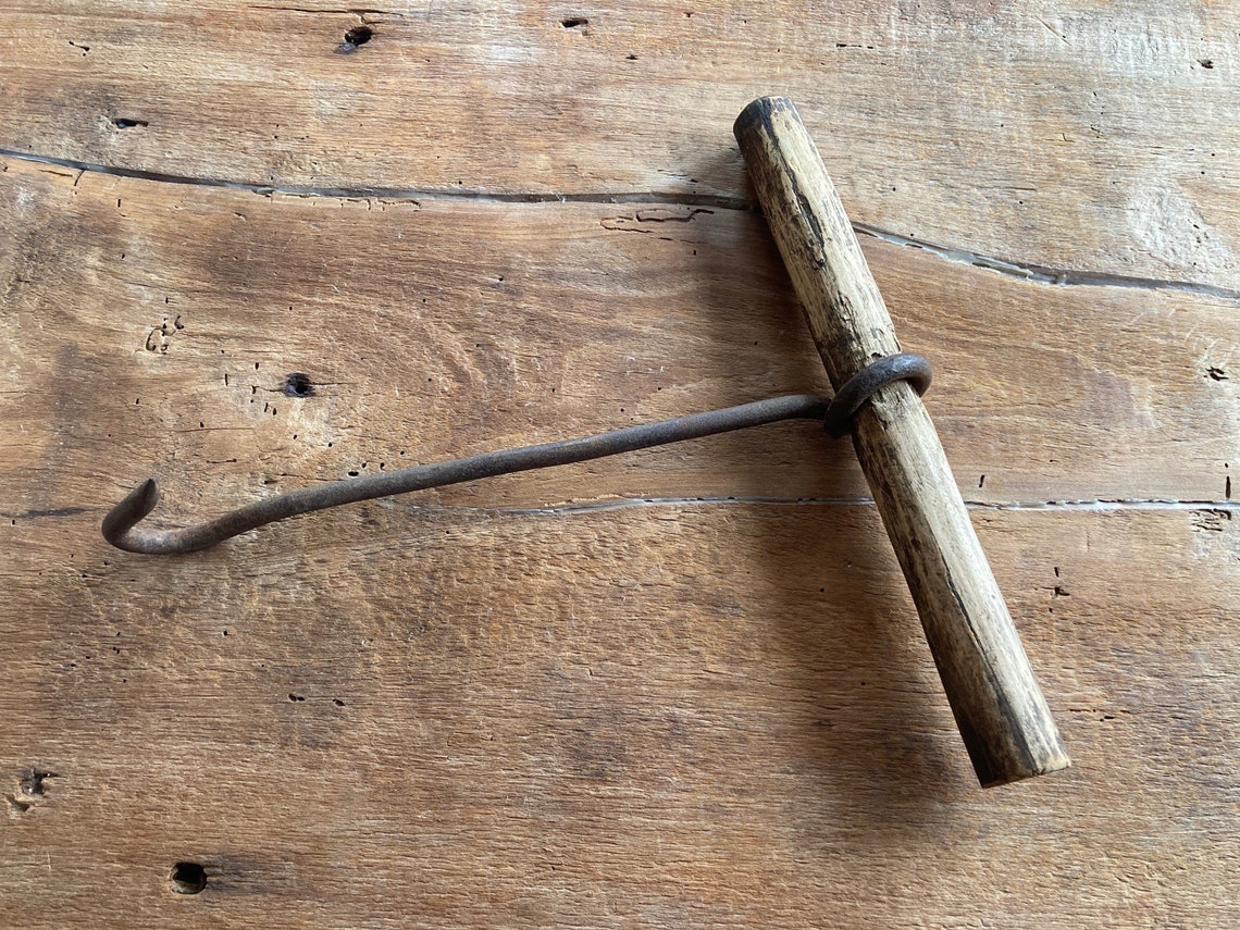 Vintage Hay/ice Hook W/ Wood Handle - Etsy