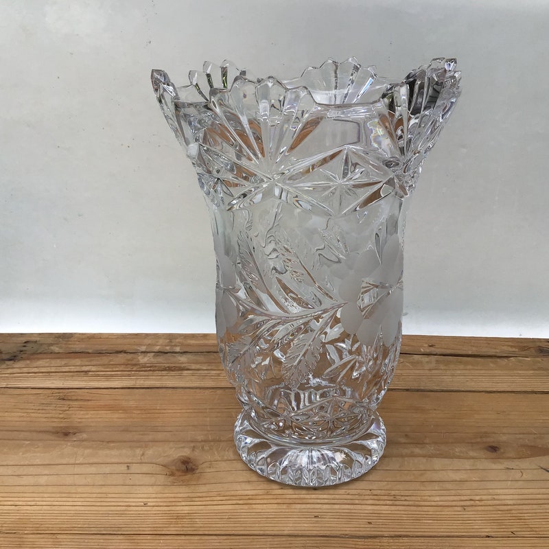 Footed Glass Vase - Etsy