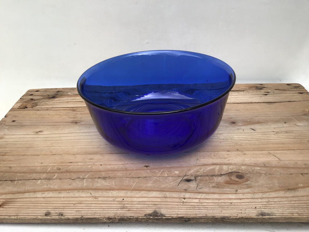 Vintage Arcoroc France Cobalt Blue Bowl - Etsy