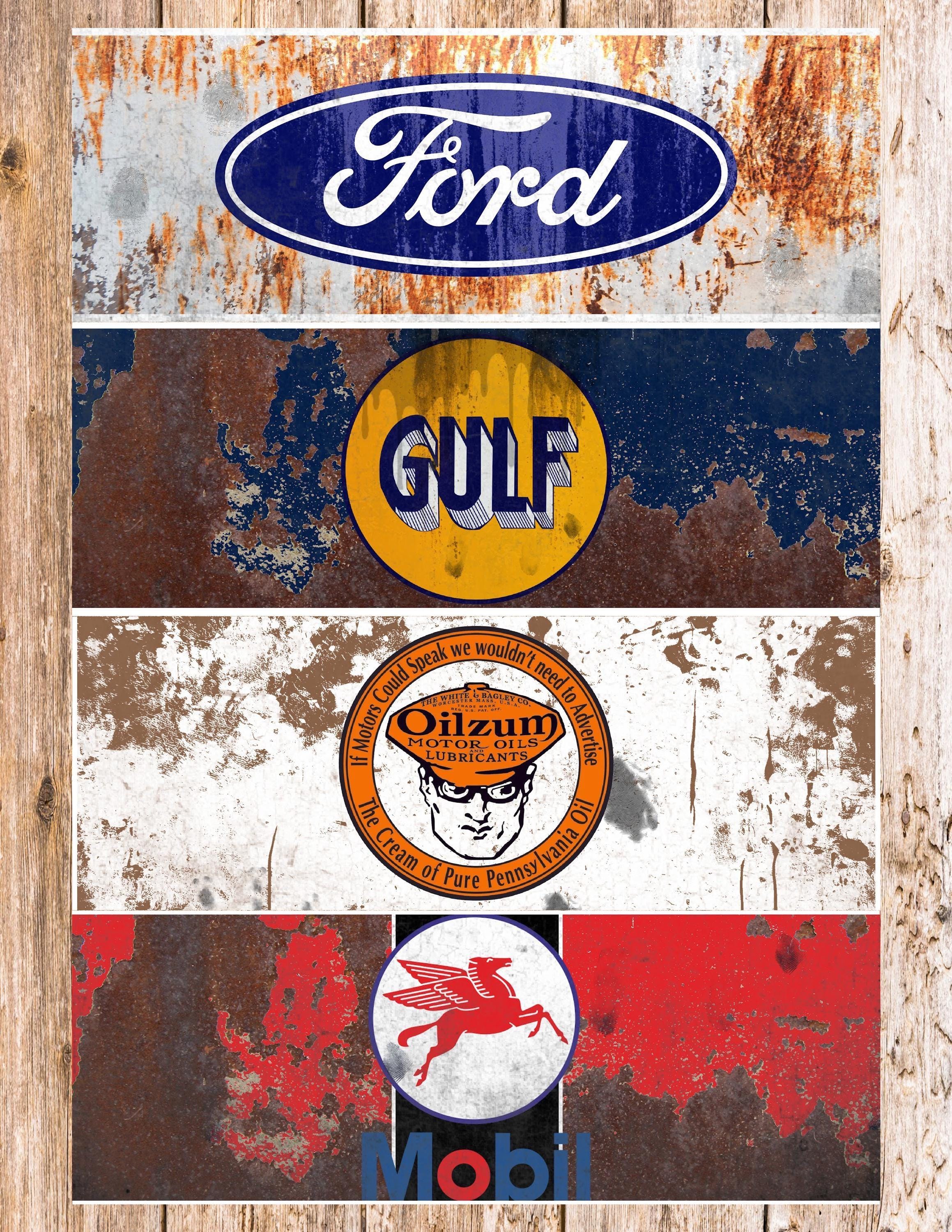 Vintage Motor Oil Labels Printable Bundle: Classic Car Garage Decor ...