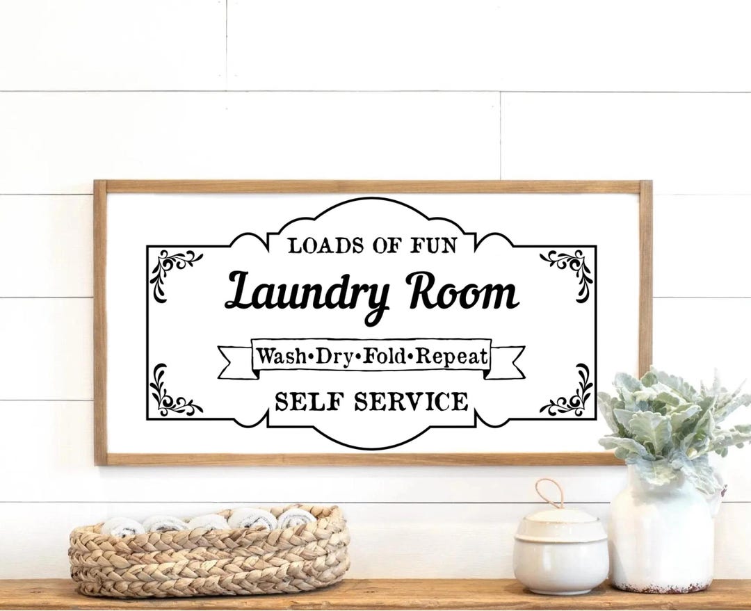 Laundry Room Instant Digital Download (PNG, JPG, PDF) *multiple Fonts ...
