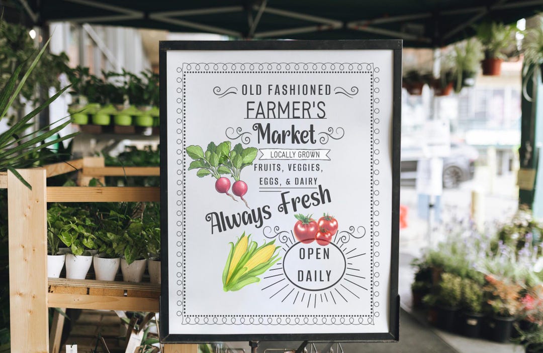 Always Fresh Farmer's Market Printable Graphic *instant Digital ...