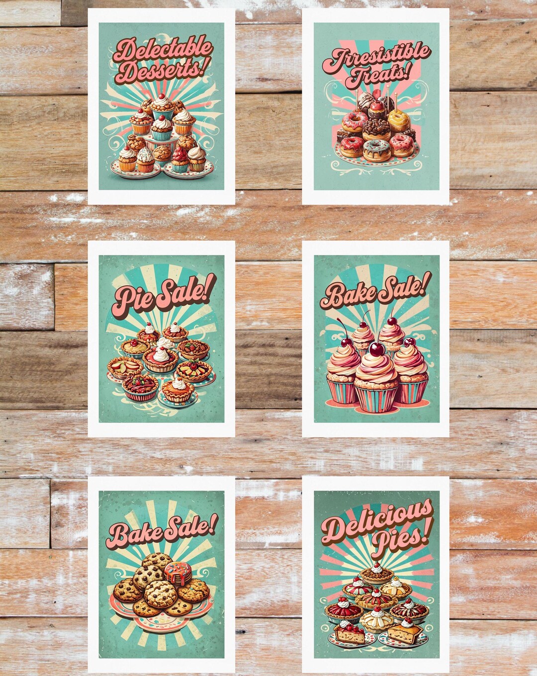 Bake Graphics | Retro Dessert Clipart (PNG Digital Download - Etsy