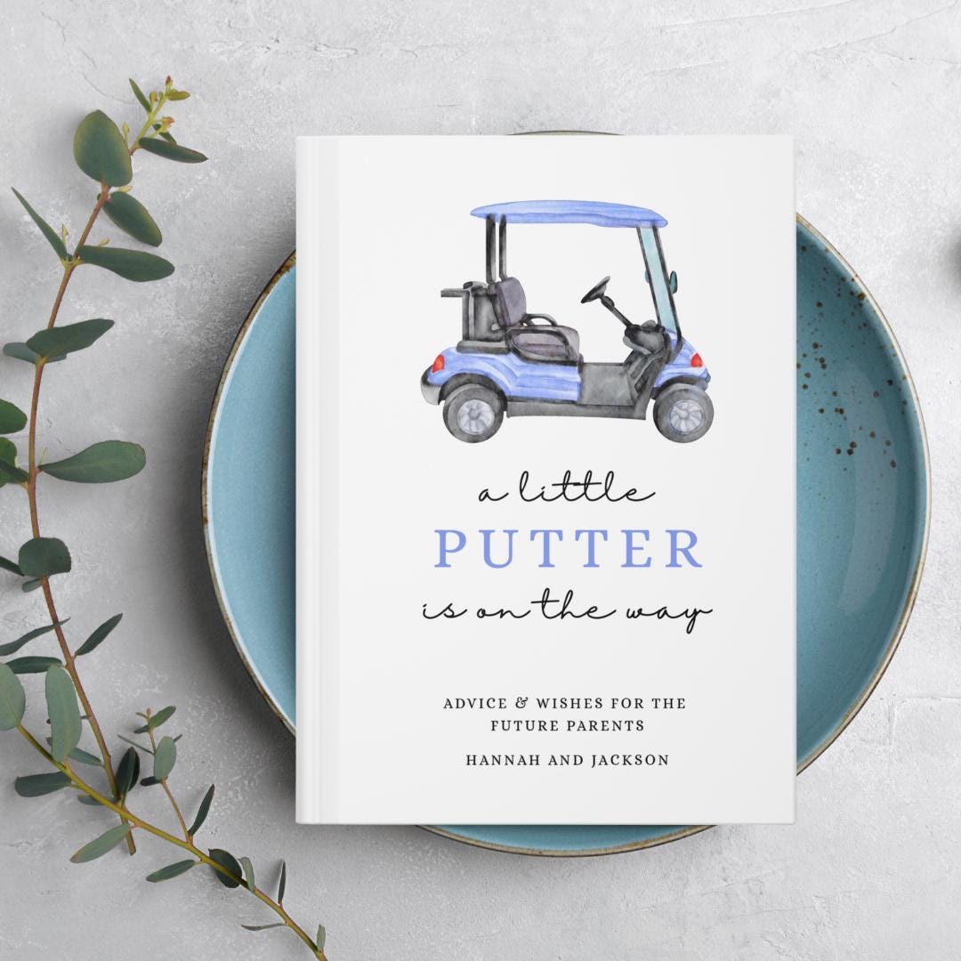 Golf Putter Baby Shower Guest Book, Wishes for Baby, A Little Putter is ...