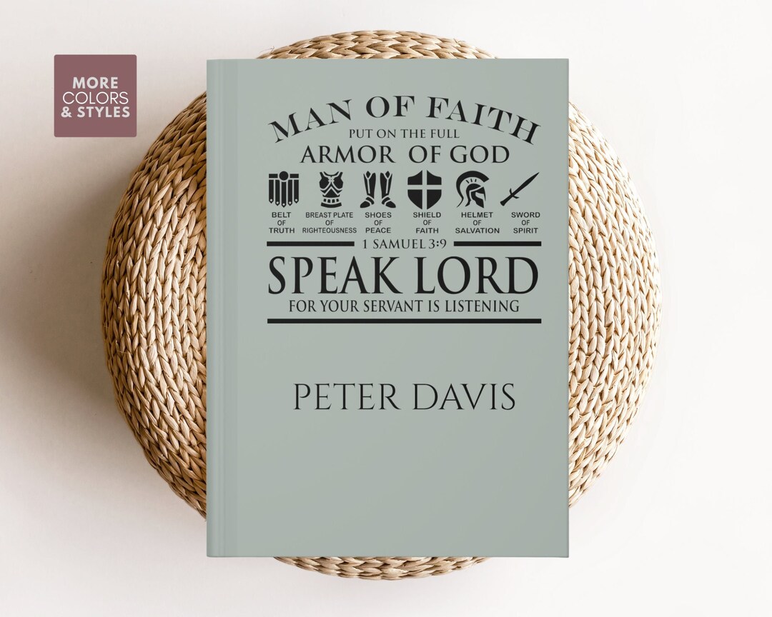 Personalized Christian Journal for Men, Bible Gifts for Him, Christian ...