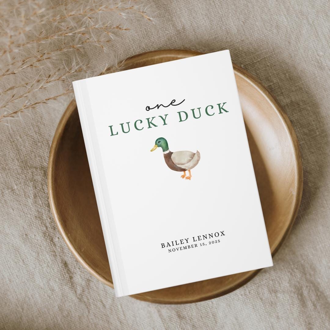 One Lucky Duck Book, First Birthday Duck Custom 1st Birthday Sign in ...