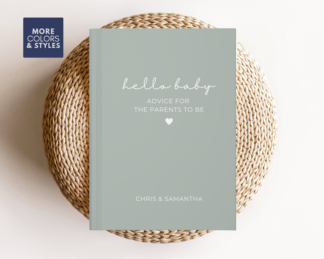 Baby Shower Guest Book, Hello Baby Journal, Advice for Parents, Gender ...
