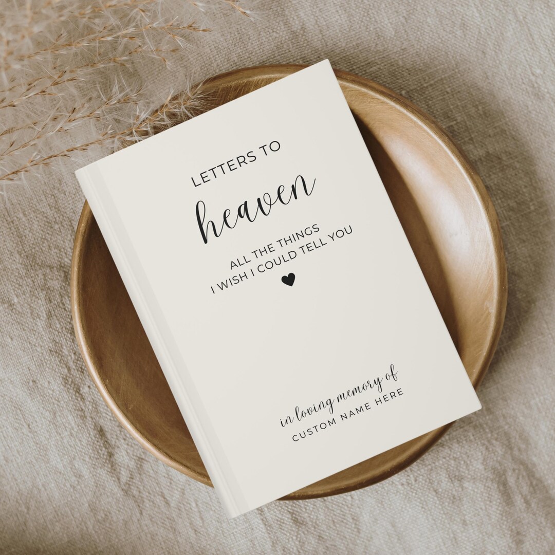 Letters to Heaven Memorial Notebook, Loss of Loved One, Grief Journal ...