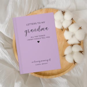 Loss of Grandma Memorial Gift, Letters to My Grandma Grief Journal ...