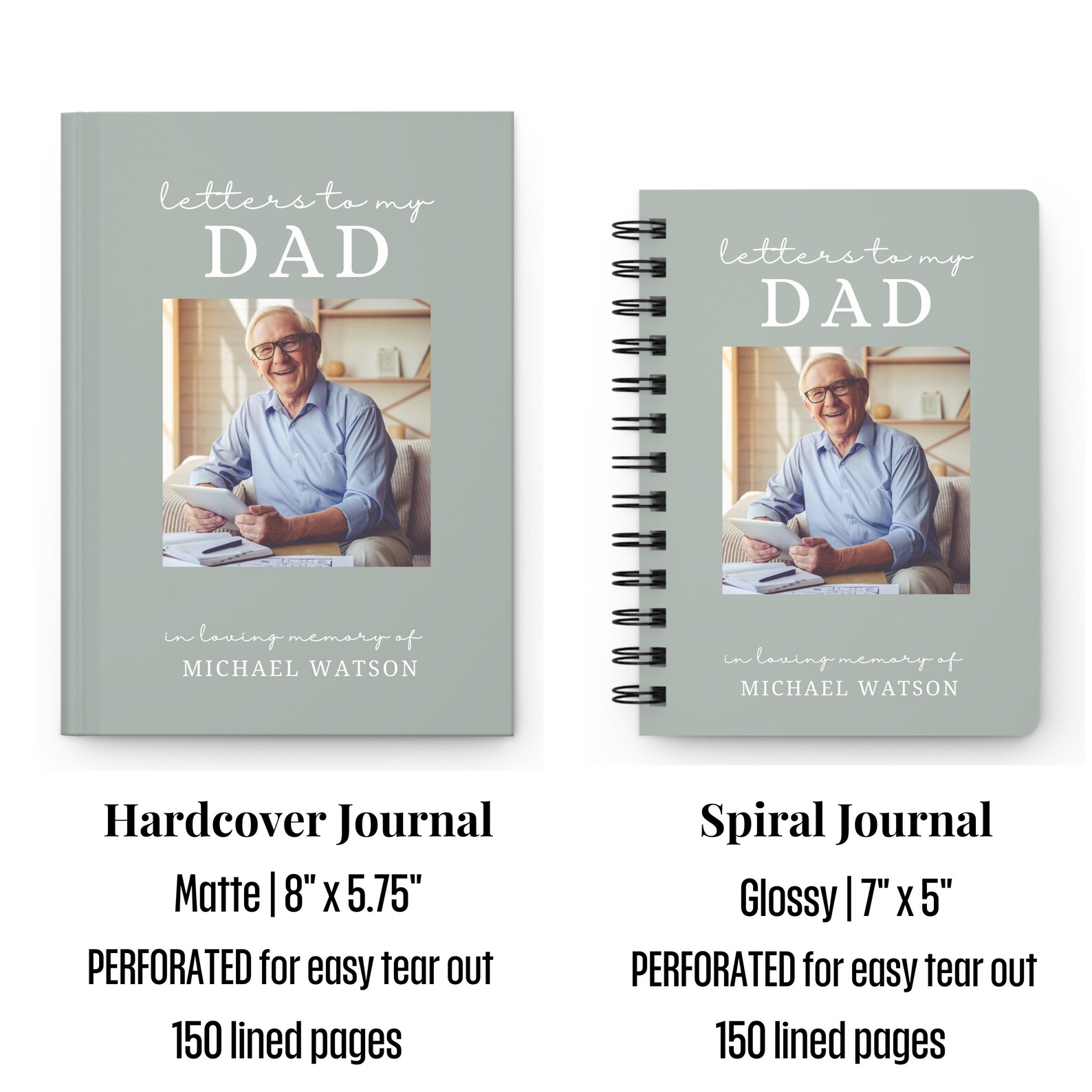 Loss of Father Grief Journal, Letters to Dad in Heaven, Custom Dad ...