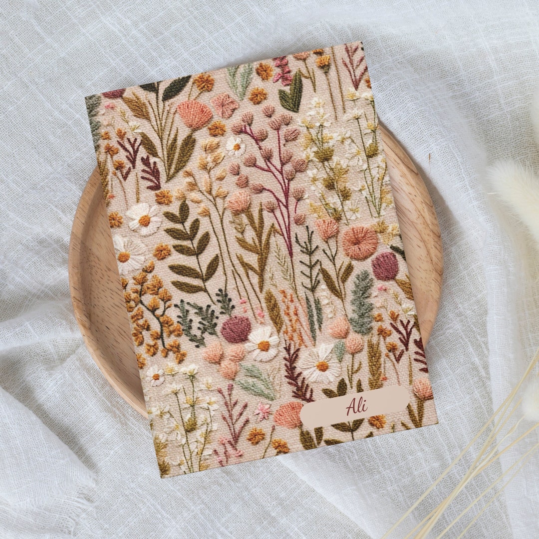 Floral Hardcover Personalized Journal Gift, Customized Notebook for ...