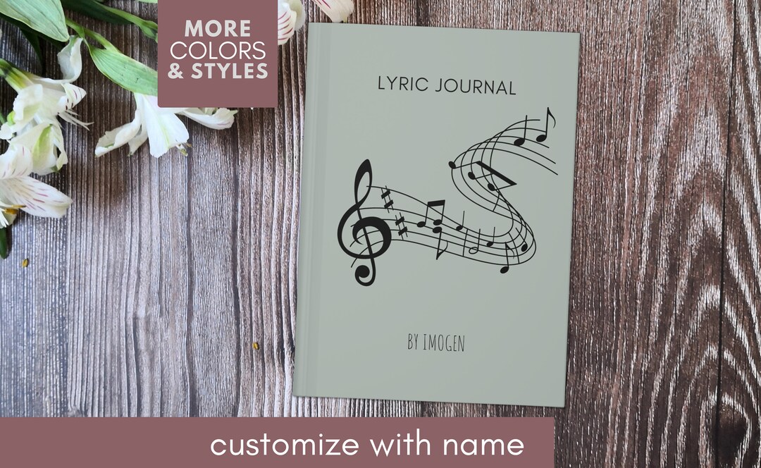 Personalized Lyric Journal Custom Song Book Songwriters Notebook ...