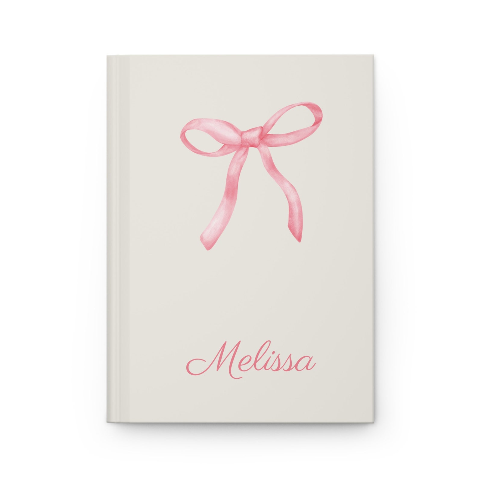 Coquette Notebook, Personalized Name Notebook, Custom Pink Bow Journal ...