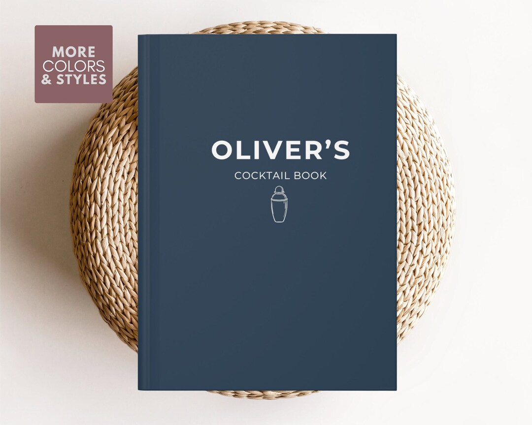 Cocktail Recipe Book, Mixology Bar Recipe Book, Personalized Name Cocktail Journal, Custom ...