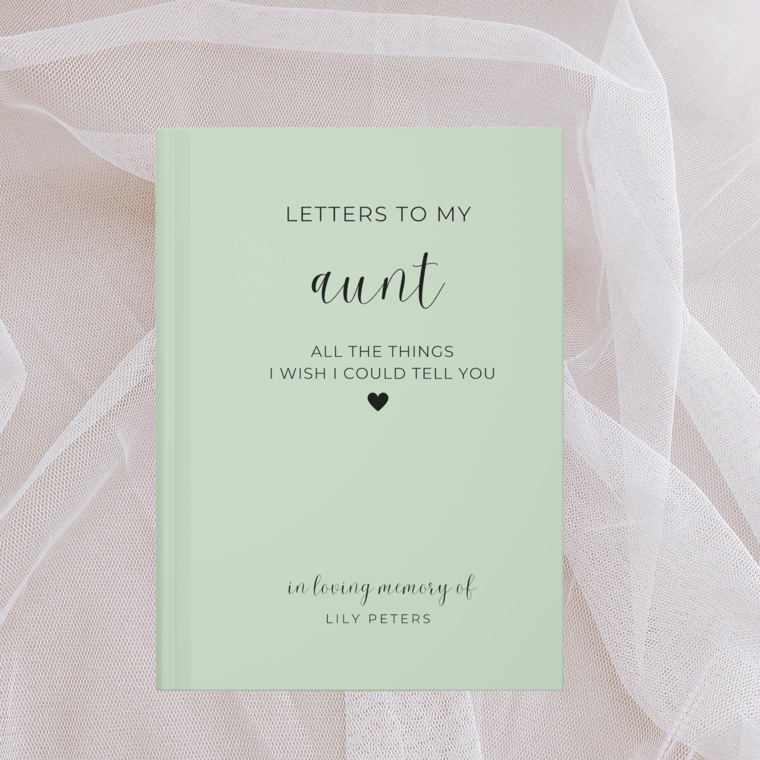 Loss of Aunt Memorial Gift Journal, Letters to My Aunt in Heaven, Loss ...