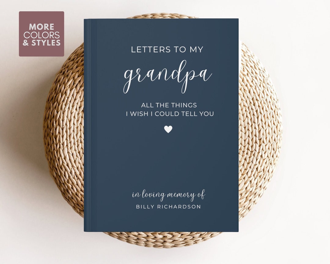 Letters to My Grandpa Memorial Notebook, Loss of Grandpa Gift Memorial ...
