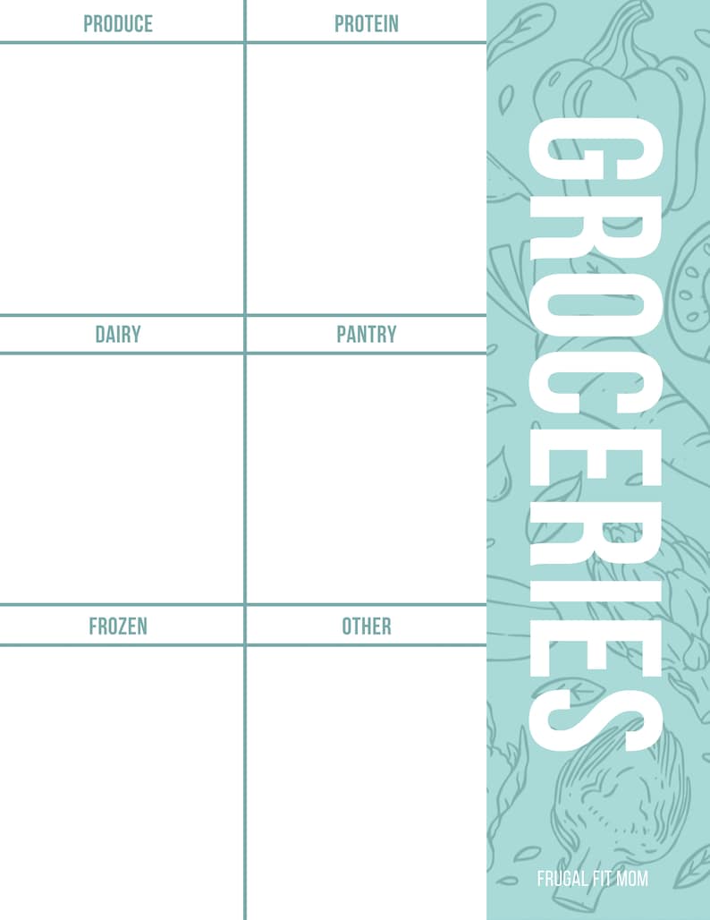 Printable Grocery List With Categories by Frugal Fit Mom - Etsy