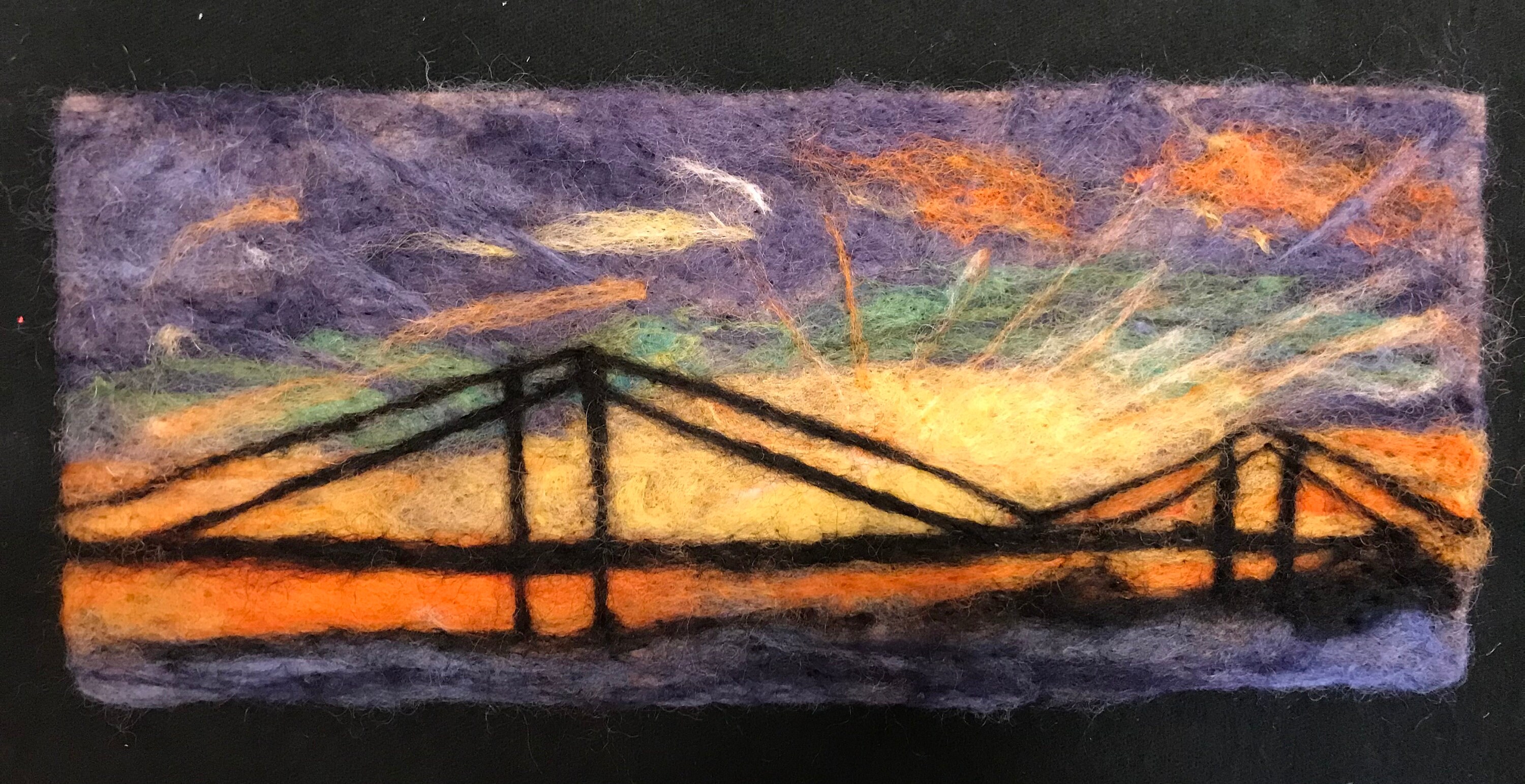 Painting With Felt; 12 X 5”; Bridge at Sunset; Louisville, KY ...