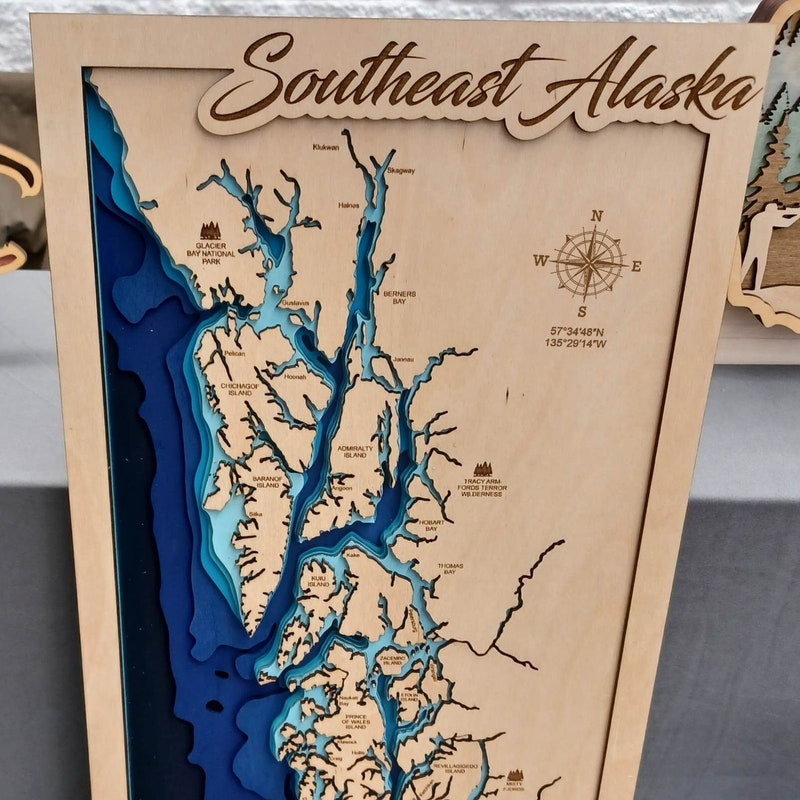 Map of Southeast Alaska - Etsy