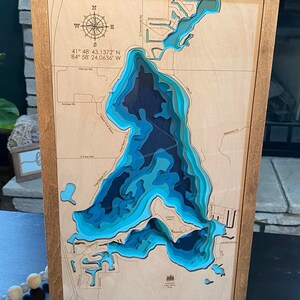 Coldwater Lake Michigan Svg File for Lasers, Lake Map Svg, Glowforge ...