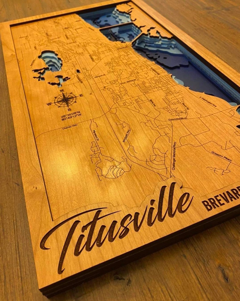 Titusville Florida Map Svg File for Lasers Lake Map Svg - Etsy