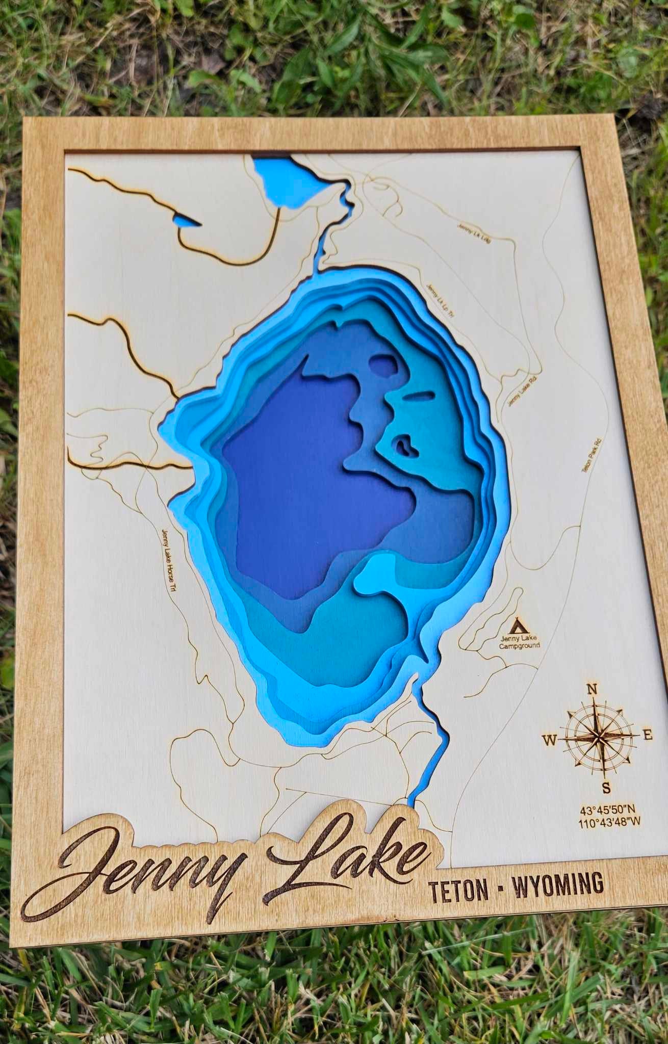Jenny Lake Svg File,lake Svg, Glowforge Lake Map Svg, Laser Cut Map ...