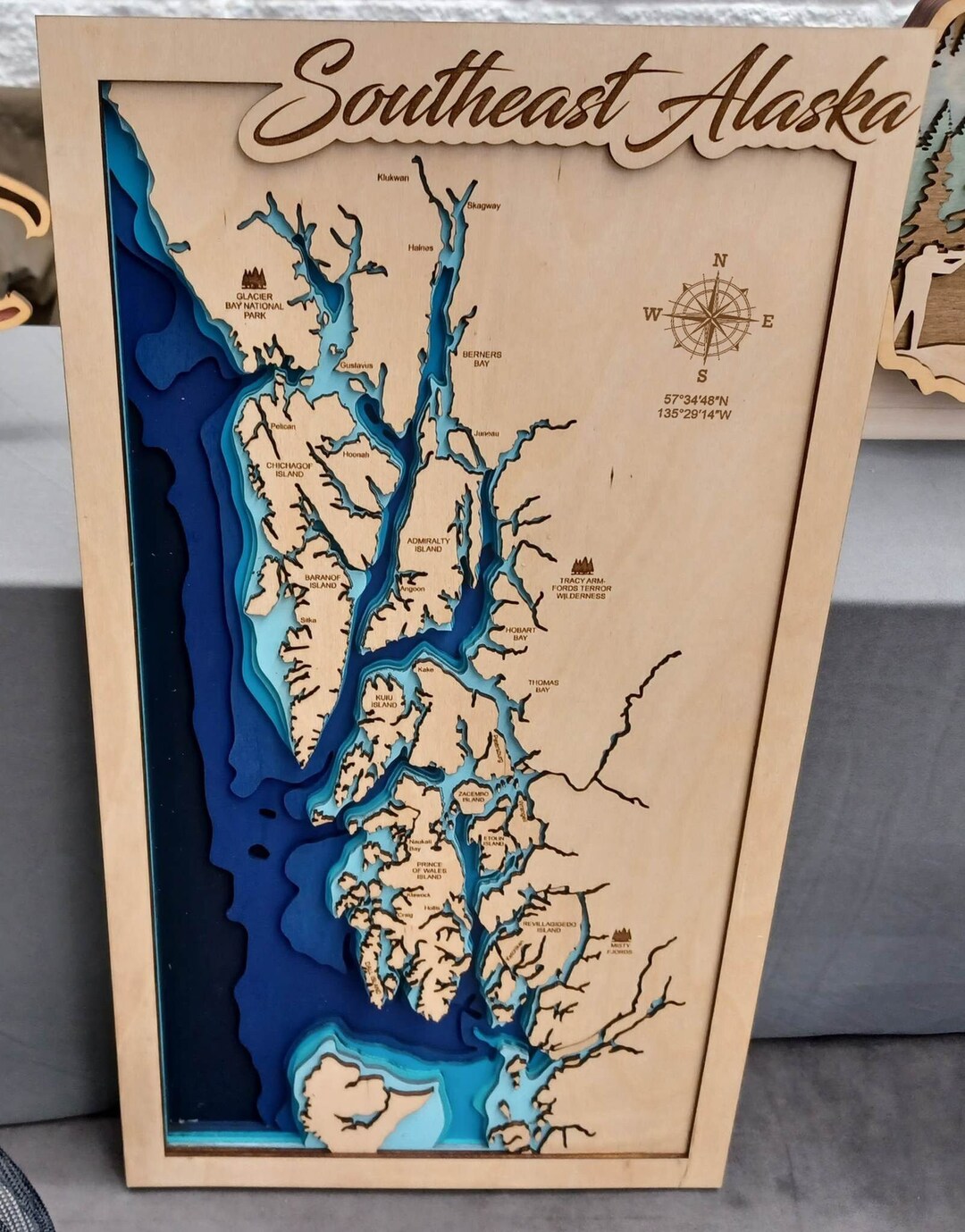 Southeast Alaska Svg File for Lasers, Lake Map Svg, Glowforge Map Svg ...
