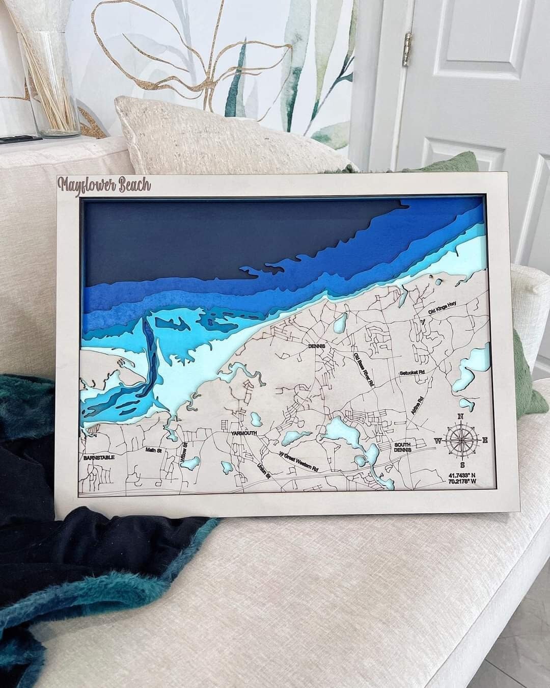 Mayflower Beach MA Svg File for Lasers, Lake Map Svg, Glowforge Map Svg ...