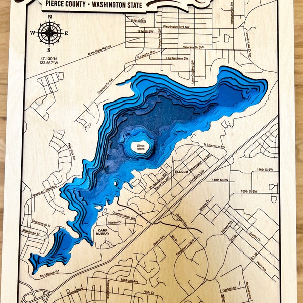Laser Cut Map of Patoka Lake - Etsy