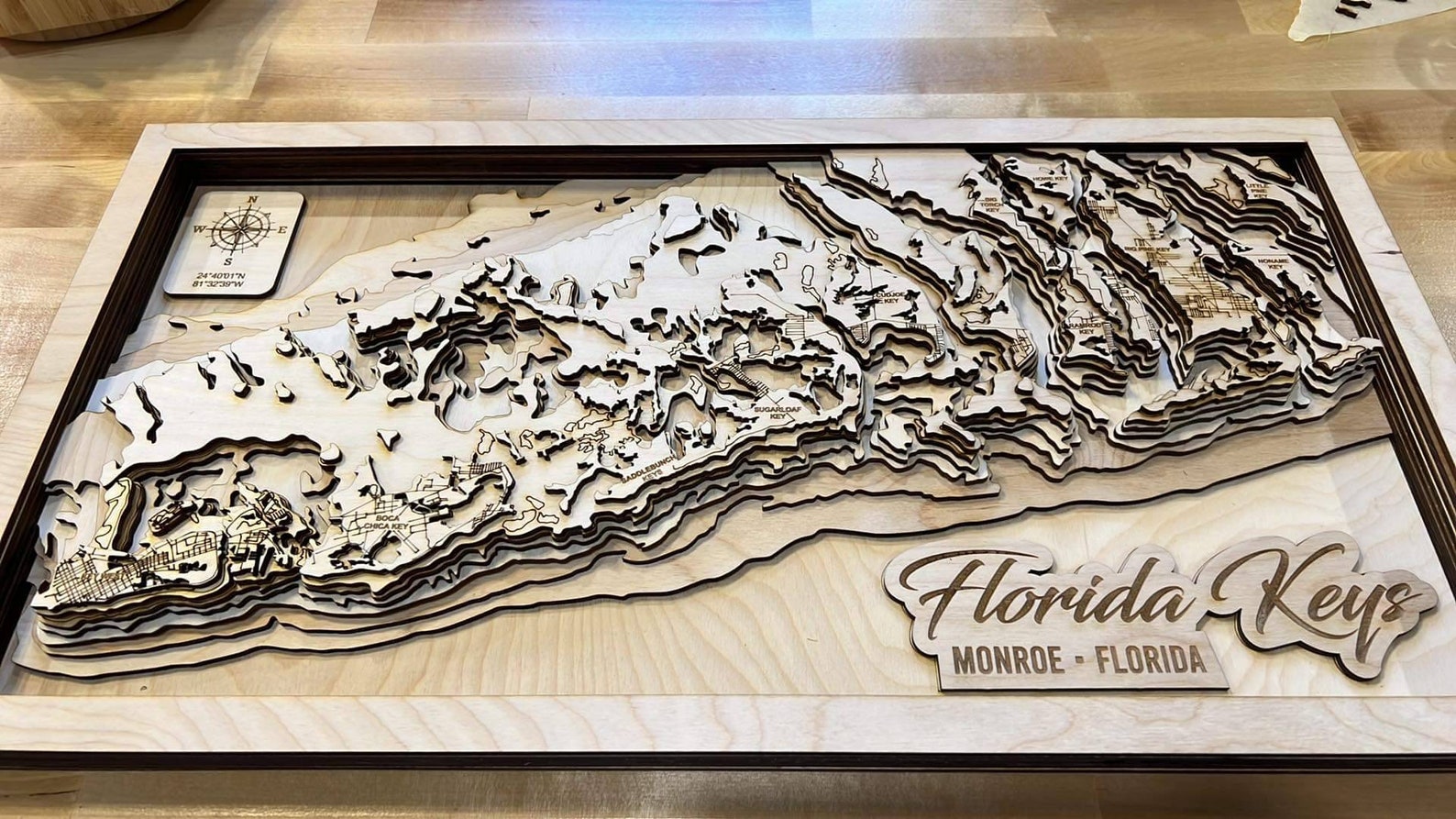 Florida Keys Svg, Lake Map Svg, Glowforge Svg File, Laser Cut Map Svg ...