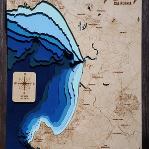 Monterey Bay California Svg File for Lasers, Lake Map Svg, Glowforge ...