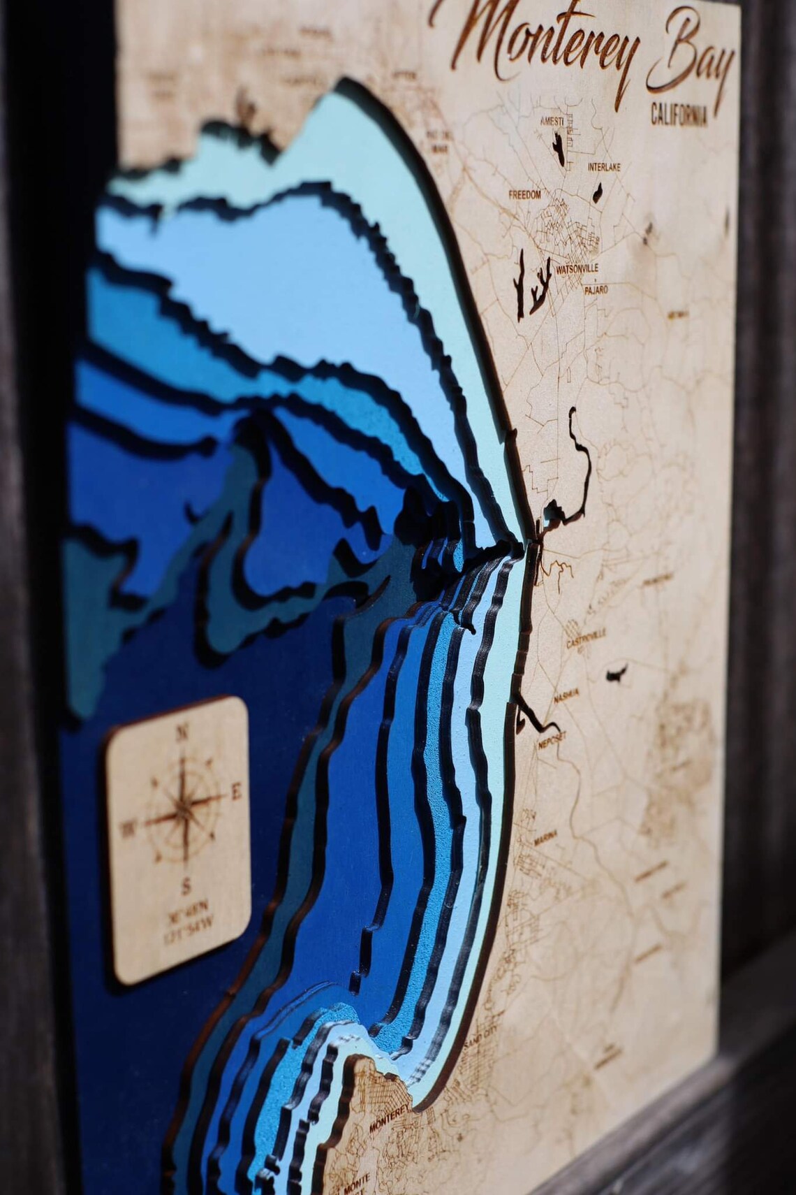 Monterey Bay California Svg File for Lasers, Lake Map Svg, Glowforge ...