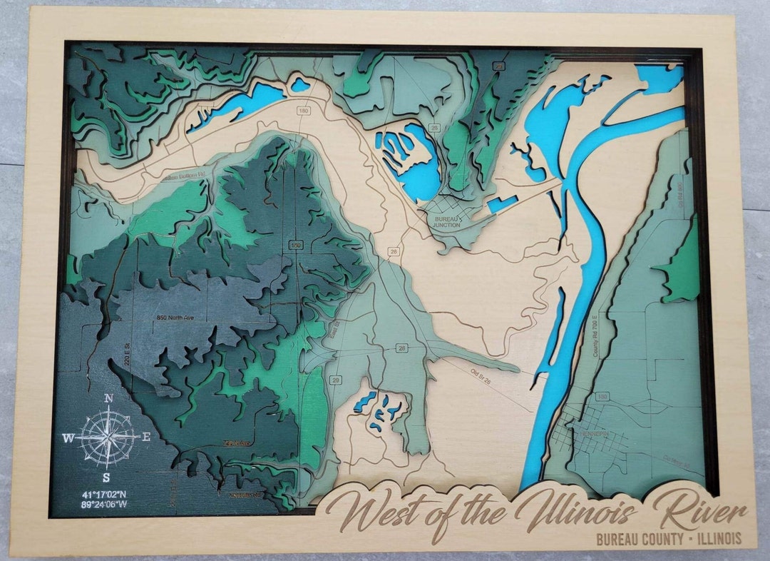 West of Illinois Svg File for Lasers, Topographic Map, Lake Map Svg ...