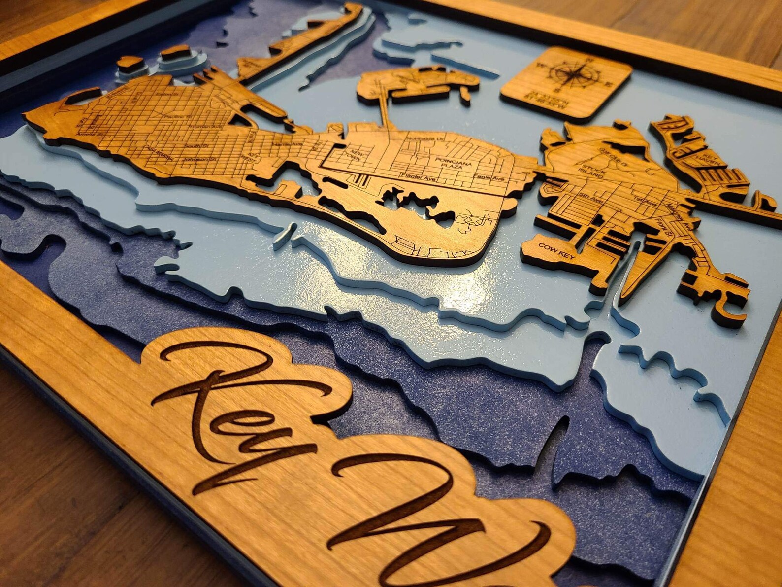 Key West Florida Map Svg File for Lasers, Lake Map Svg, Glowforge Map ...