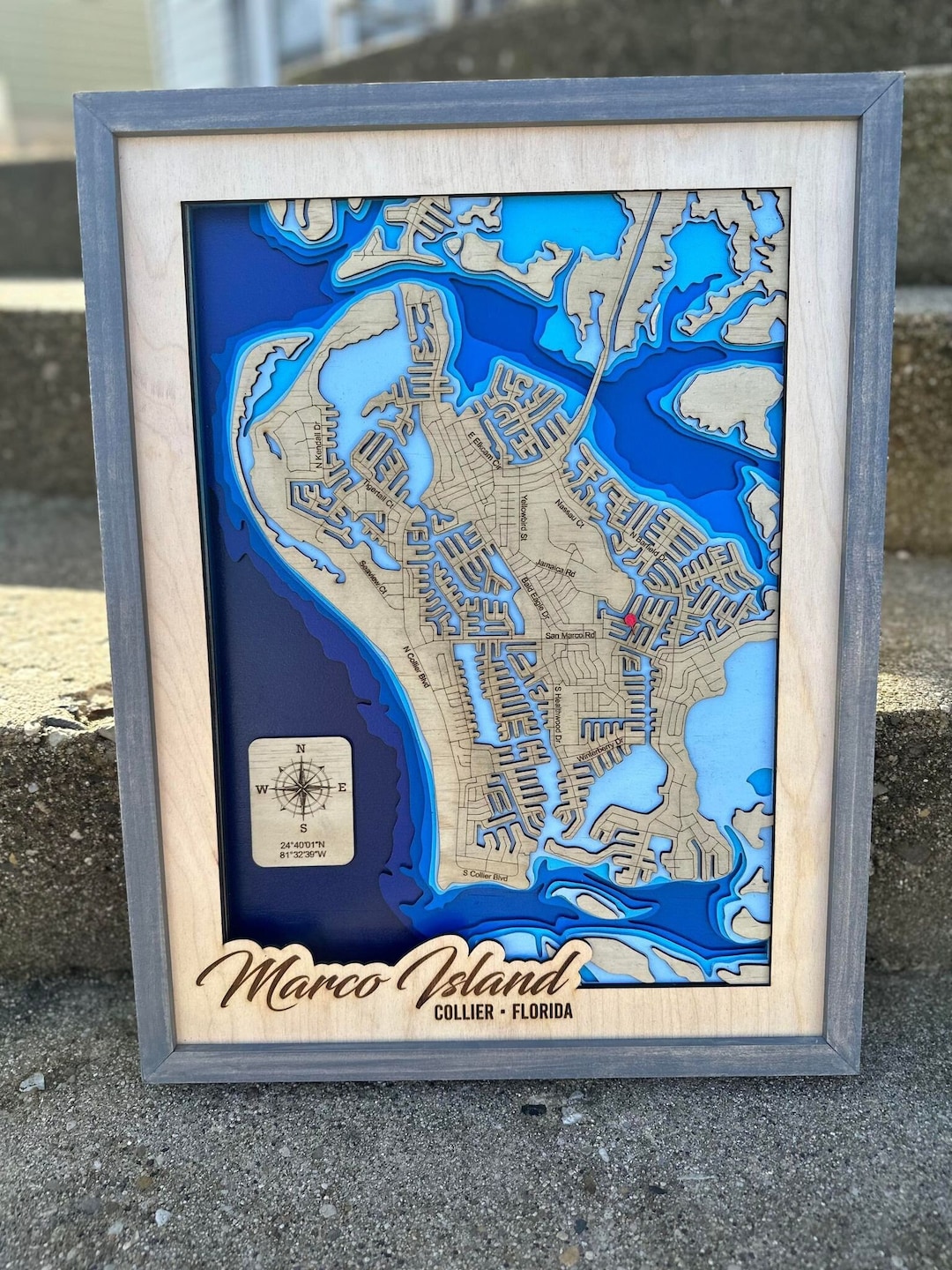 Marco Island Map Svg File for Lasers, Lake Map Svg, Glowforge Map Svg ...
