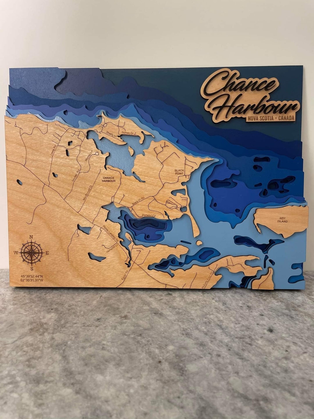 Chance Harbour Svg File for Lasers, Coastal Map Svg, Laser Map Cut File ...