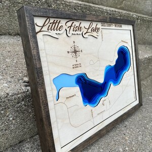 Little Fish Lake Svg File for Lasers, Lake Map Svg, Glowforge Map Svg ...